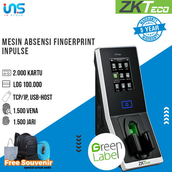 Jual Mesin Absensi Fingerprint ZKTECO INPULSE GREEN LABEL GARANSI RESMI | Shopee Indonesia