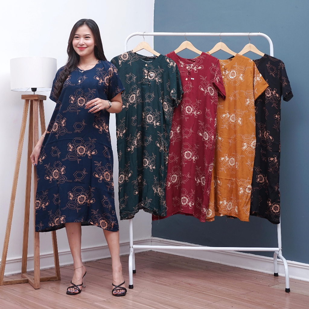 Jual Daster Kencana Ungu Batik - Daster Busui LD 105 - Atasan Wanita ...
