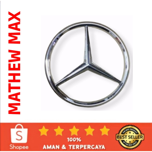 Jual Emblem Logo Mercy Mercedes Benz Chrome 7 Inci / 17.5 cm | Shopee ...