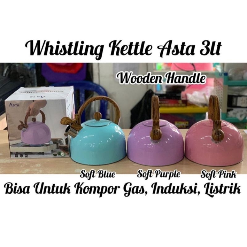 Jual ASTA - TEKO BUNYI 3LT / WHISTLING KETTLE 3LT BISA UNTUK KOMPOR GAS ...