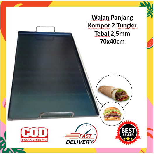 Jual Wajan Kebab dan Burger Persegi Panjang 40x70cm 2 tungku kompor ...
