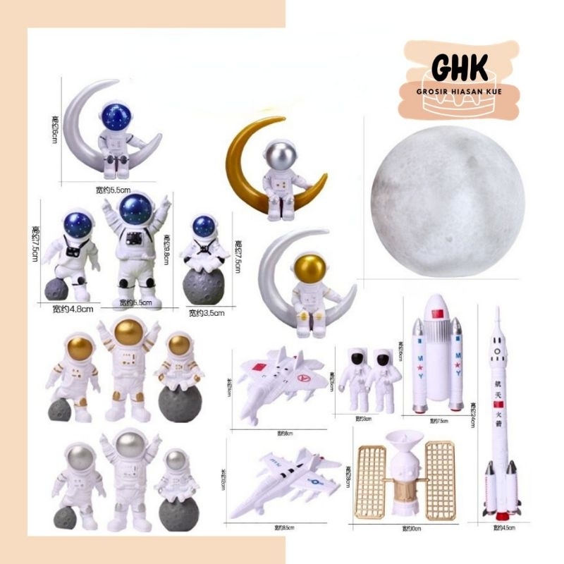 Jual Cake Topper Hiasa Kue Astronot Roket TERLENGKAP TERMURAH untuk kue ...