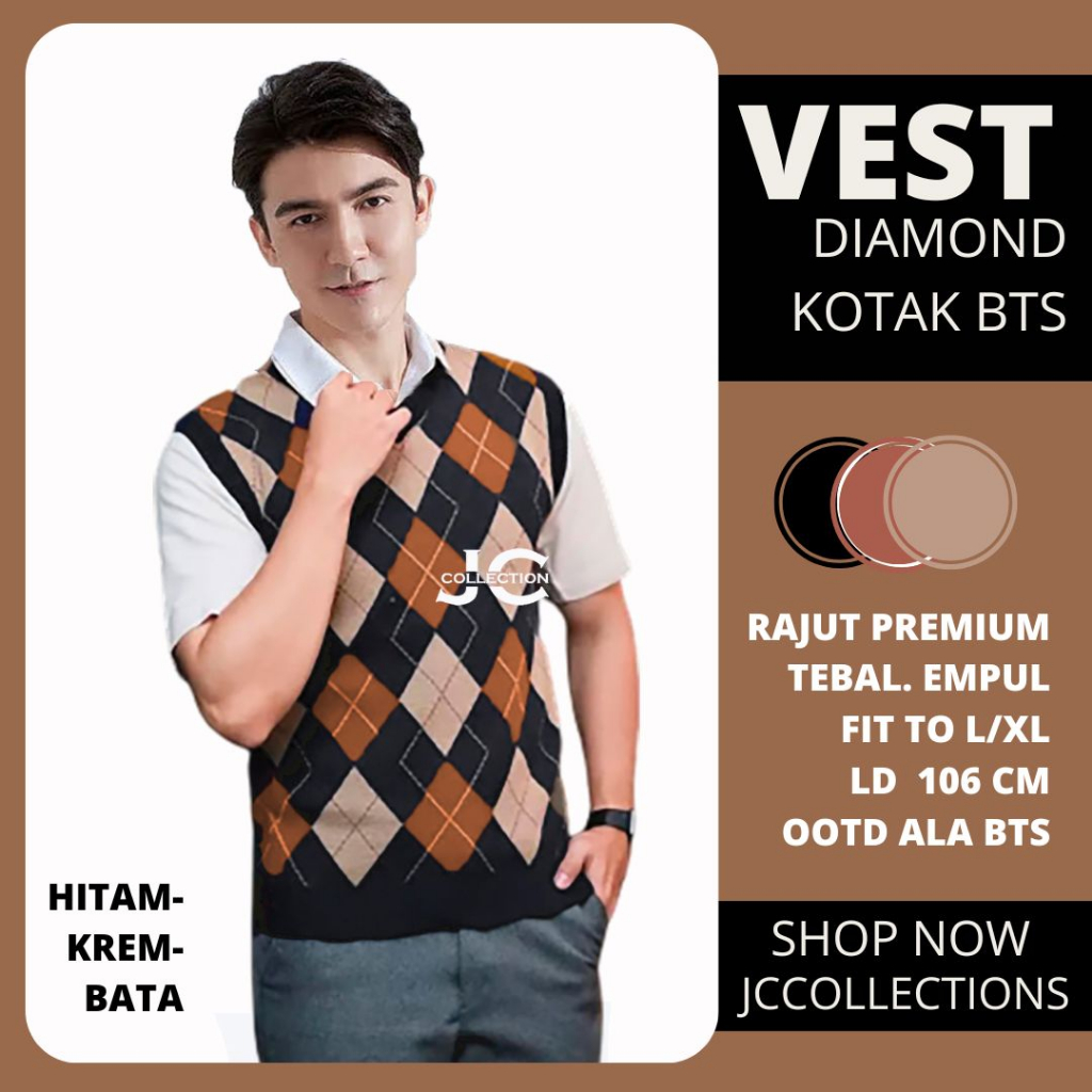 Jual Vest Rajut Premium Sido Import / Knit Vest Vneck Rompi Rajut ...