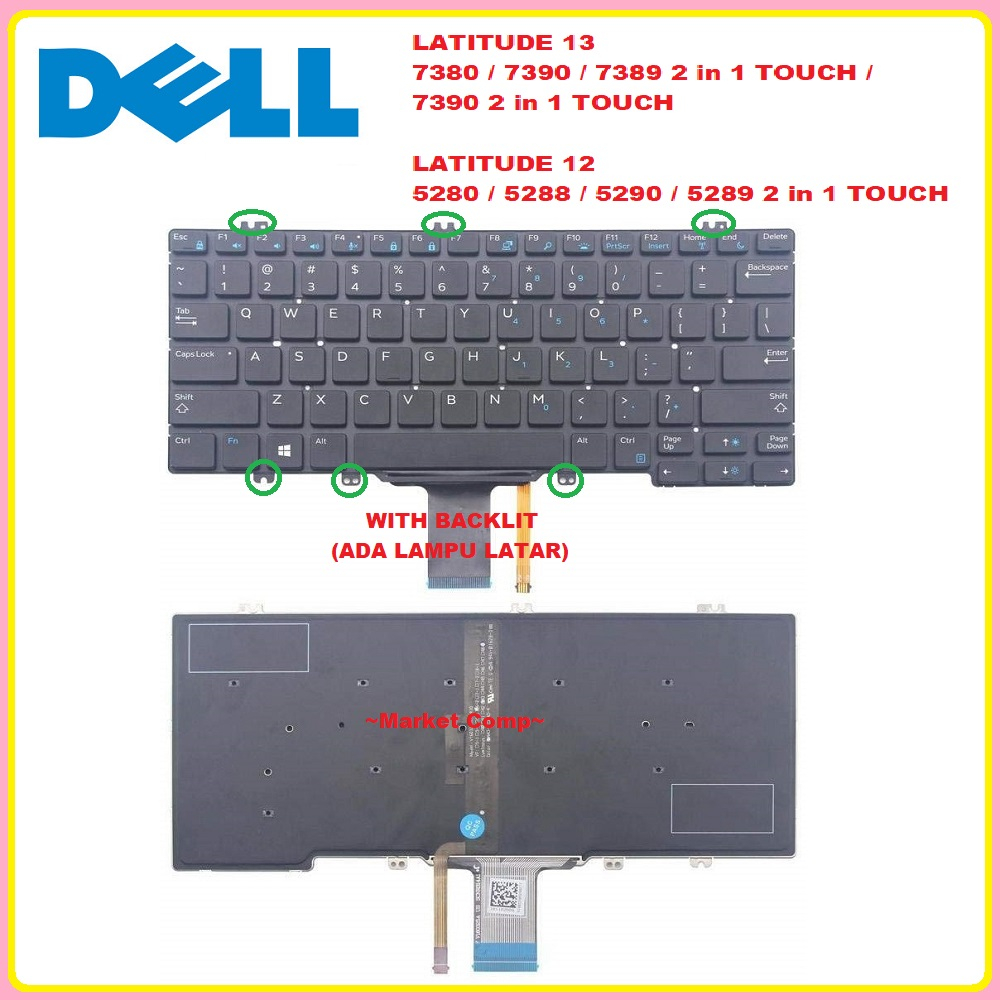 Jual Keyboard Dell Latitude 7390 2 in 1 Touch Keyboard Dell 7389 2 in 1 ...