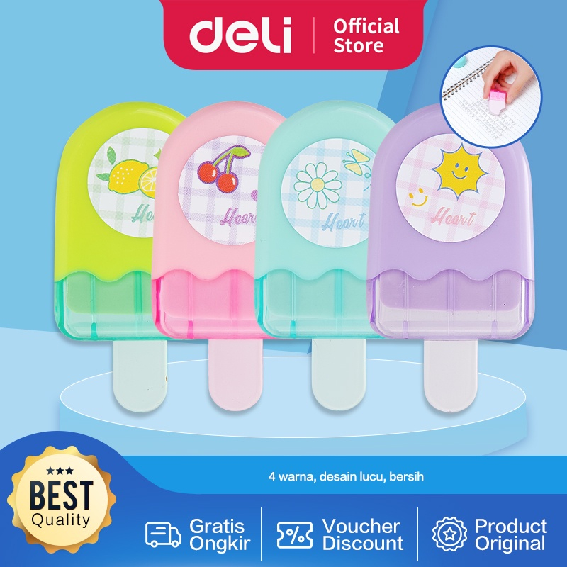 Jual Penghapus Es Krim / Eraser Ice Cream DELI 71122 | Shopee Indonesia