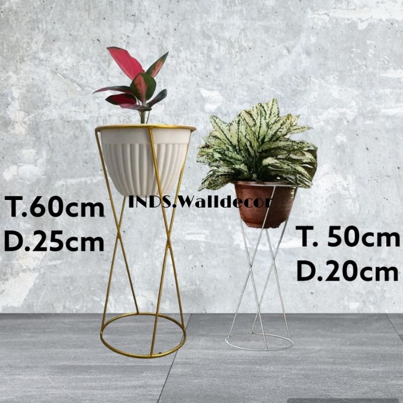 Jual [Model Silang] - Rak Pot Standing Vas Bunga Besi / Standing Pot ...