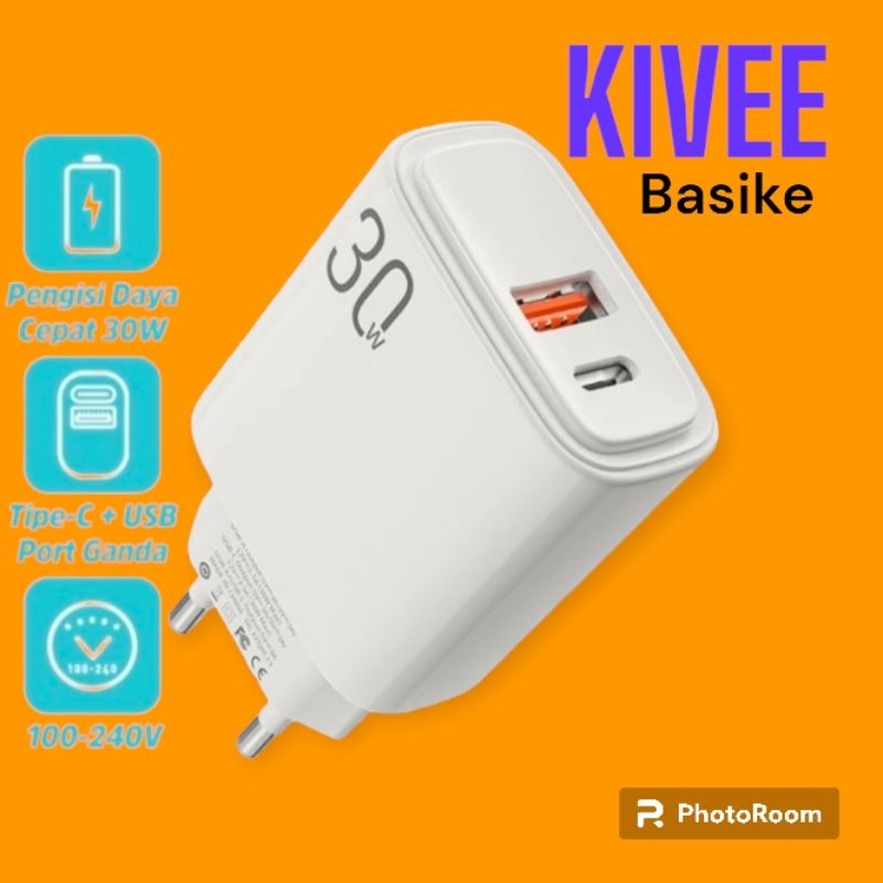 Jual KIVEE x Basike Kepala Charger Adaptor 30W Fast Charging USB type C ...