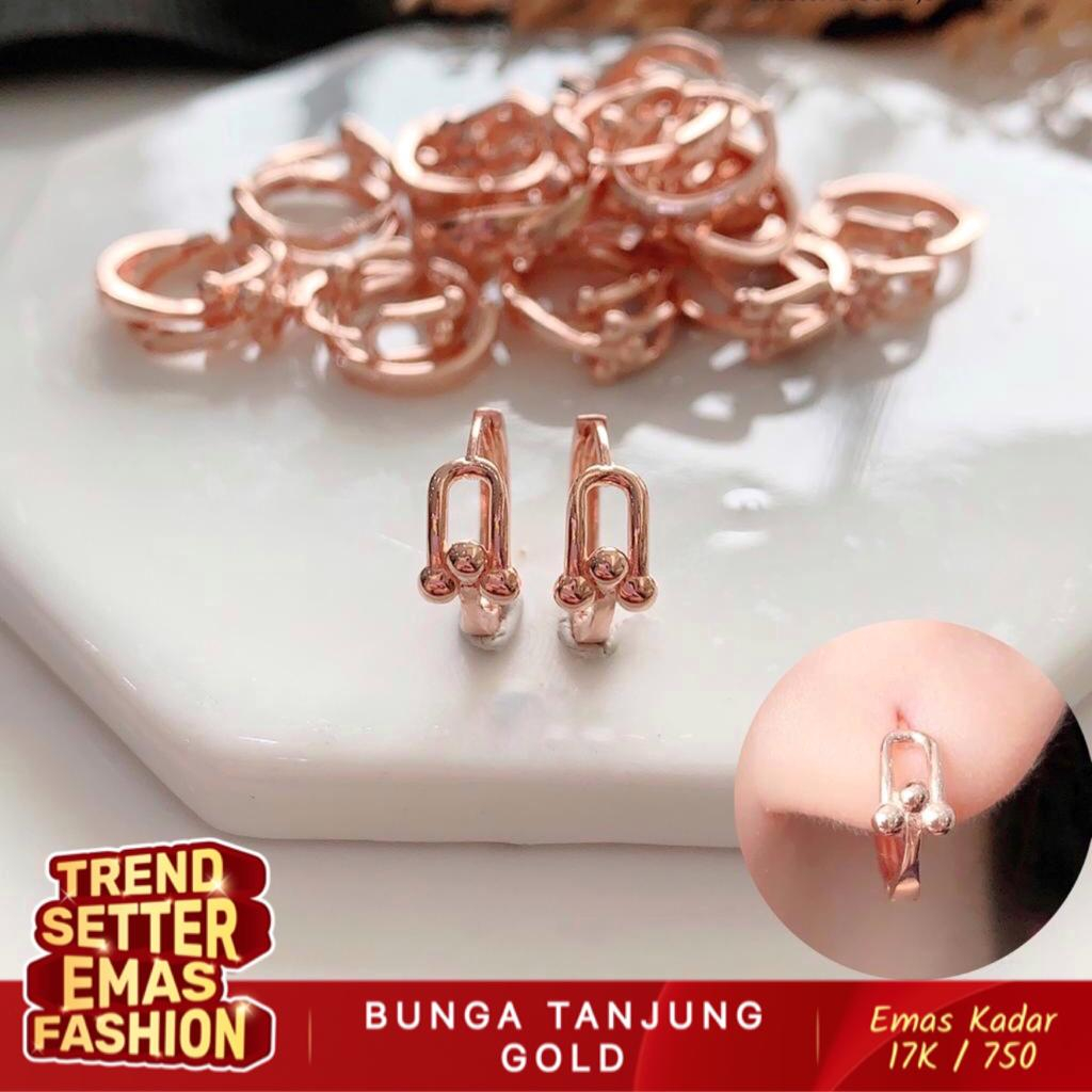 Jual ANTING KLIP LUXURY - EMAS 17K - BUNGA TANJUNG GOLD | Shopee Indonesia