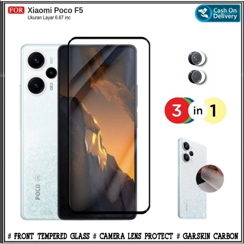 Jual Paket 3IN1 Tempered Glass Layar POCO X3 GT / X5 / / F5 C40 / M3 / M5 / M5s / M4 PRO 4G / M3 ...
