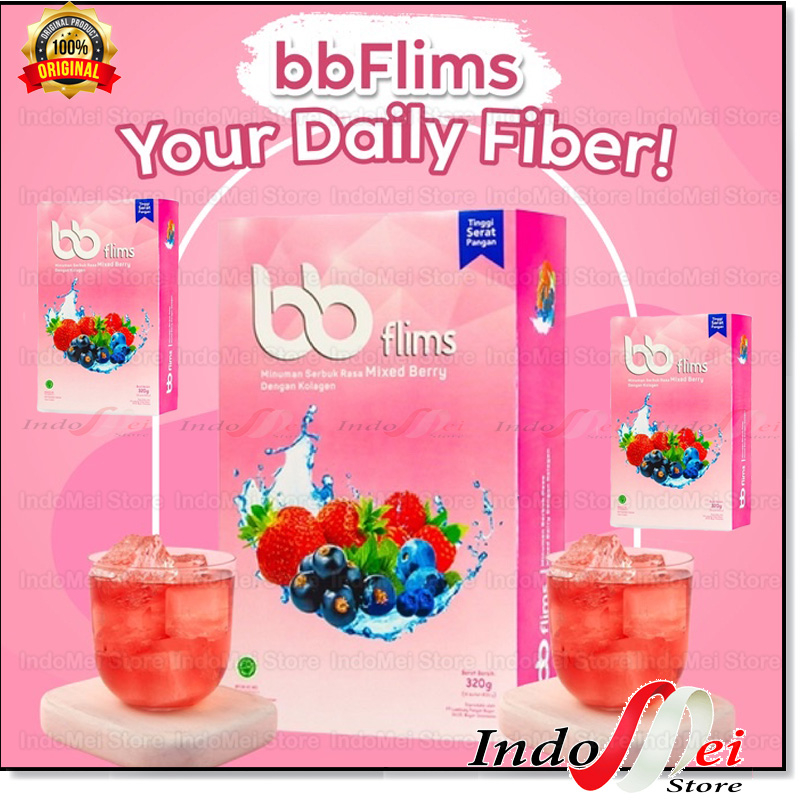 Jual BB FLIMS minuman fiber kolagen pelangsing mixed berry HALAL BPOM ...