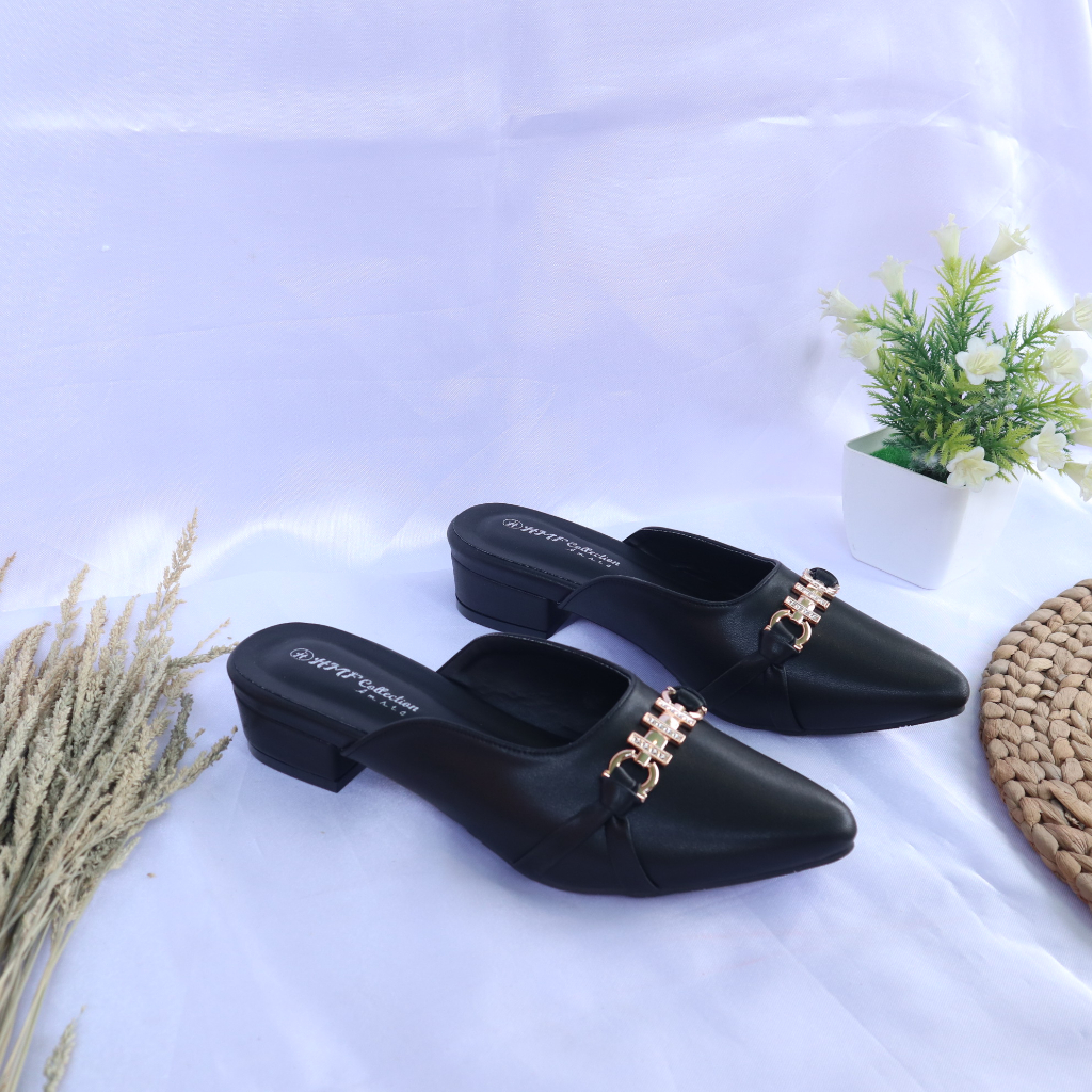 Jual HMF Nocrima Sepatu Hak Mules Wanita 3 Cm MT17 | Shopee Indonesia