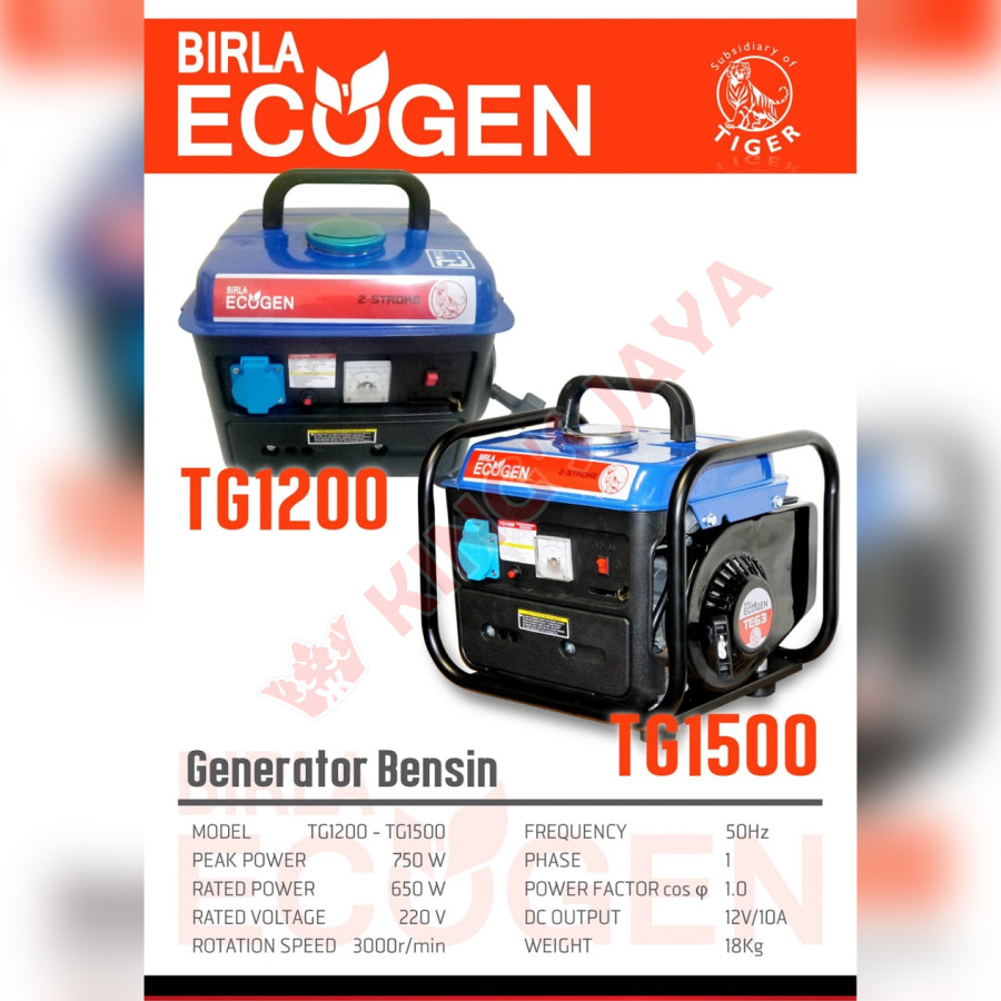 Jual Genset 2 Tak ECOGEN TG1200 TG-1200 Generator Ecolite Ecogen Birla ...