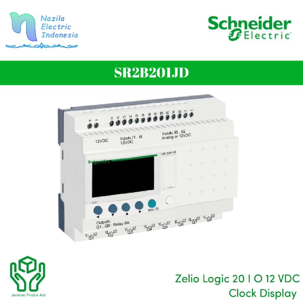 Jual Schneider Zelio SR 20 I/O Rel 12 VDC SR2 B201JD/ SR2B201JD ...