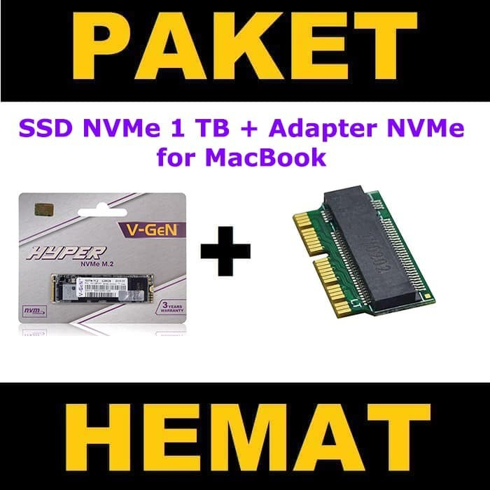 Jual SSD M.2 NVMe V-GeN Hyper + Adapter M2 NVMe for MacBook Pro Air ...