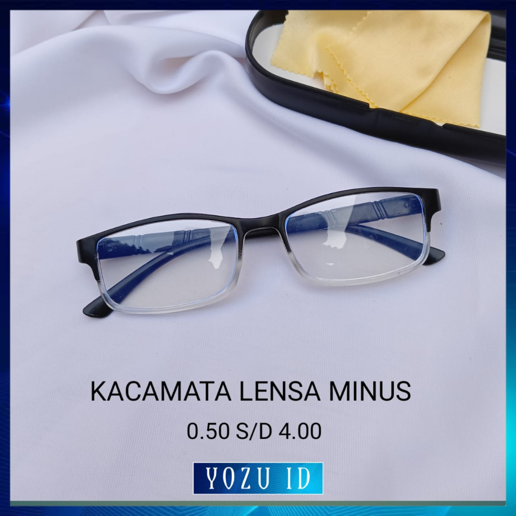 Jual Kacamata Minus Frame Kotak Kecil Ringan Gratis Box Dan Lap ...
