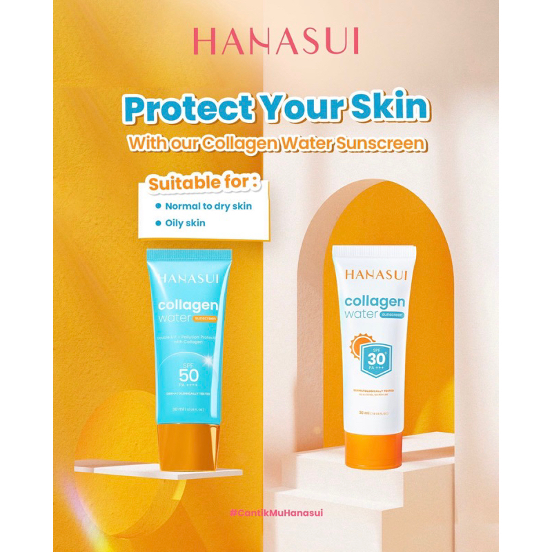Jual Hanasui Collagen Water Sunscreen SPF 30 / SPF 50 | Shopee Indonesia