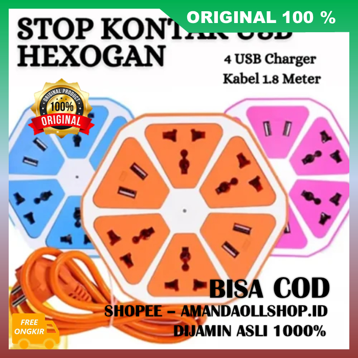 Jual Socket Vanstar Stop Kontak USB Hexagon Socket 4 USB Colokan Listrik Smart Power 100% ASLI ...