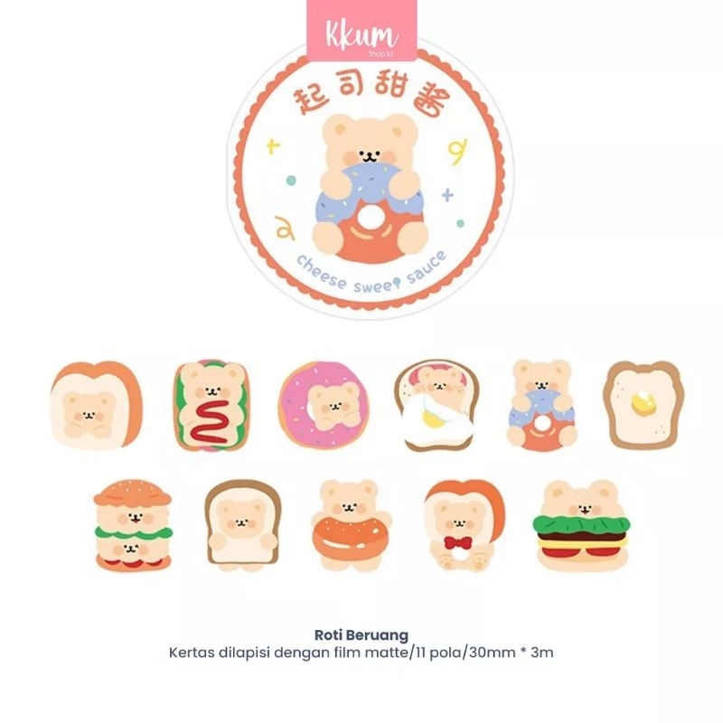 Jual STICKER ROLL KAWAII / STICKER TAPE ROLL ANIMAL CARTOON CUTE ...