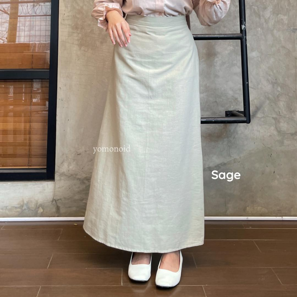 Jual BASIC LINEN SKIRT/ ROK LINEN | Shopee Indonesia