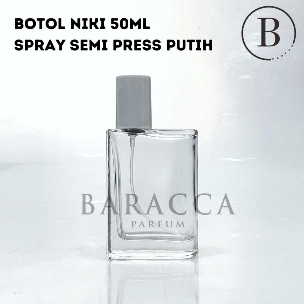 Jual Botol Parfum Niki 50ML Semi Press Putih - Botol Parfum Kosong Niki ...