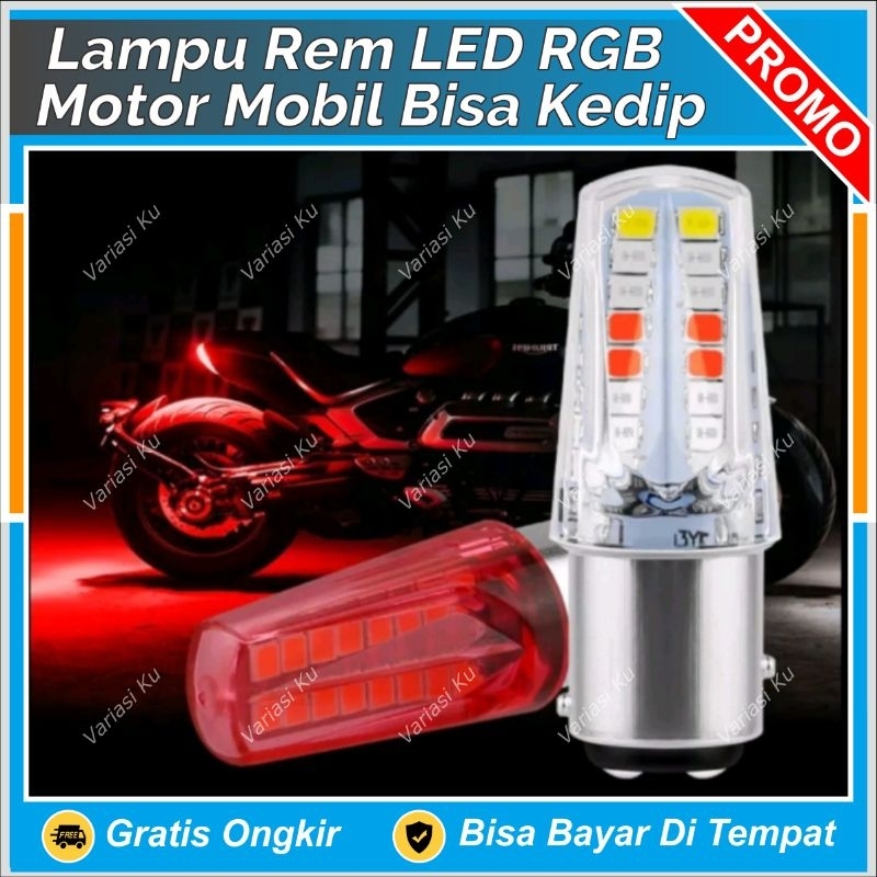 Jual LAMPU REM MOBIL MOTOR LED KEDIP STOBO RUNNING RGB PELANGI BAYONET KAKI 2 BAY15D SUPRA ...