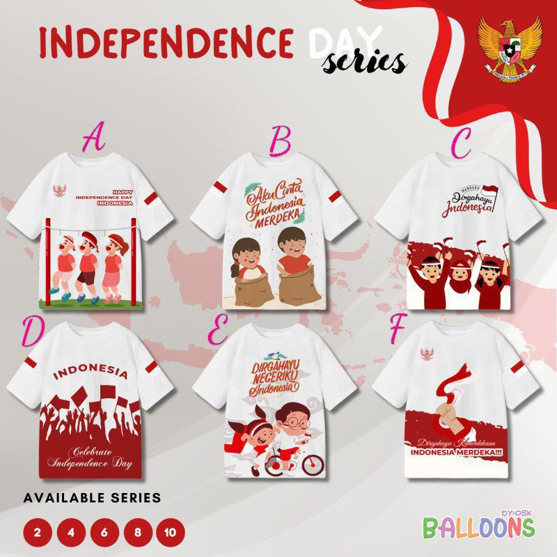 Jual 2-10T Kaos Independence Day by Balloons / Kaos Anak Unisex Tema 17 ... Jual 2-10T Kaos Independence Day by Balloons / Kaos Anak Unisex Tema 17 ...