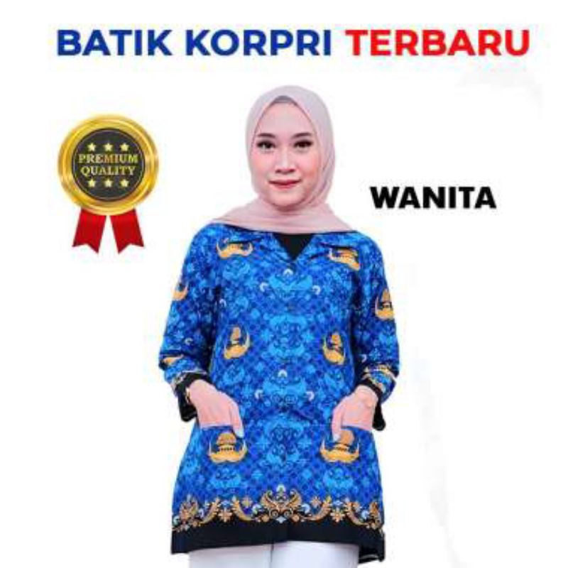 Jual Baju Korpri Wanita & Pria Terbaru 2022 C40s/ batik /Blezer/ Dinas Pns/ Baju Wanita/ Baju ...
