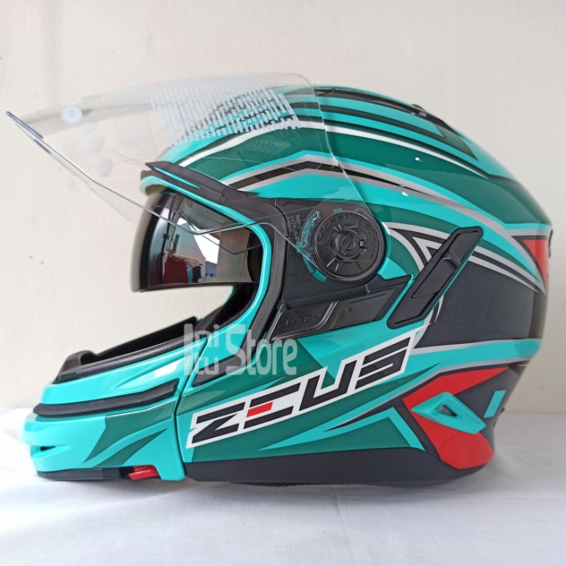 Jual Zeus ZS613C Petronas Green AJ26 Green Helm Modular ZS-613C Double ...