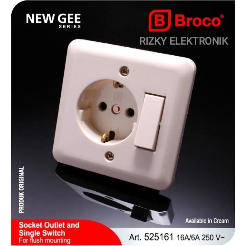 Jual Stop Kontak Arde IB Inbow + Saklar Engkel BROCO New Gee 525161 ...