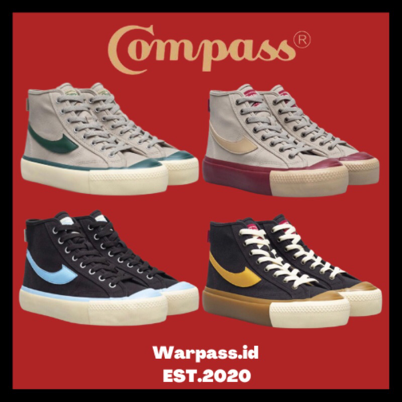 Jual Sepatu Compass Gazelle High Wafer Green / Wafer Maroon / Choco ice ...