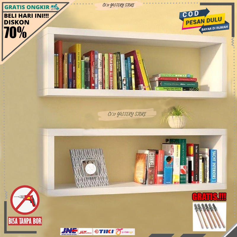 Jual Rak Ambalan Hambalan Kotak Persegi Panjang Dekorasi Tempat ...