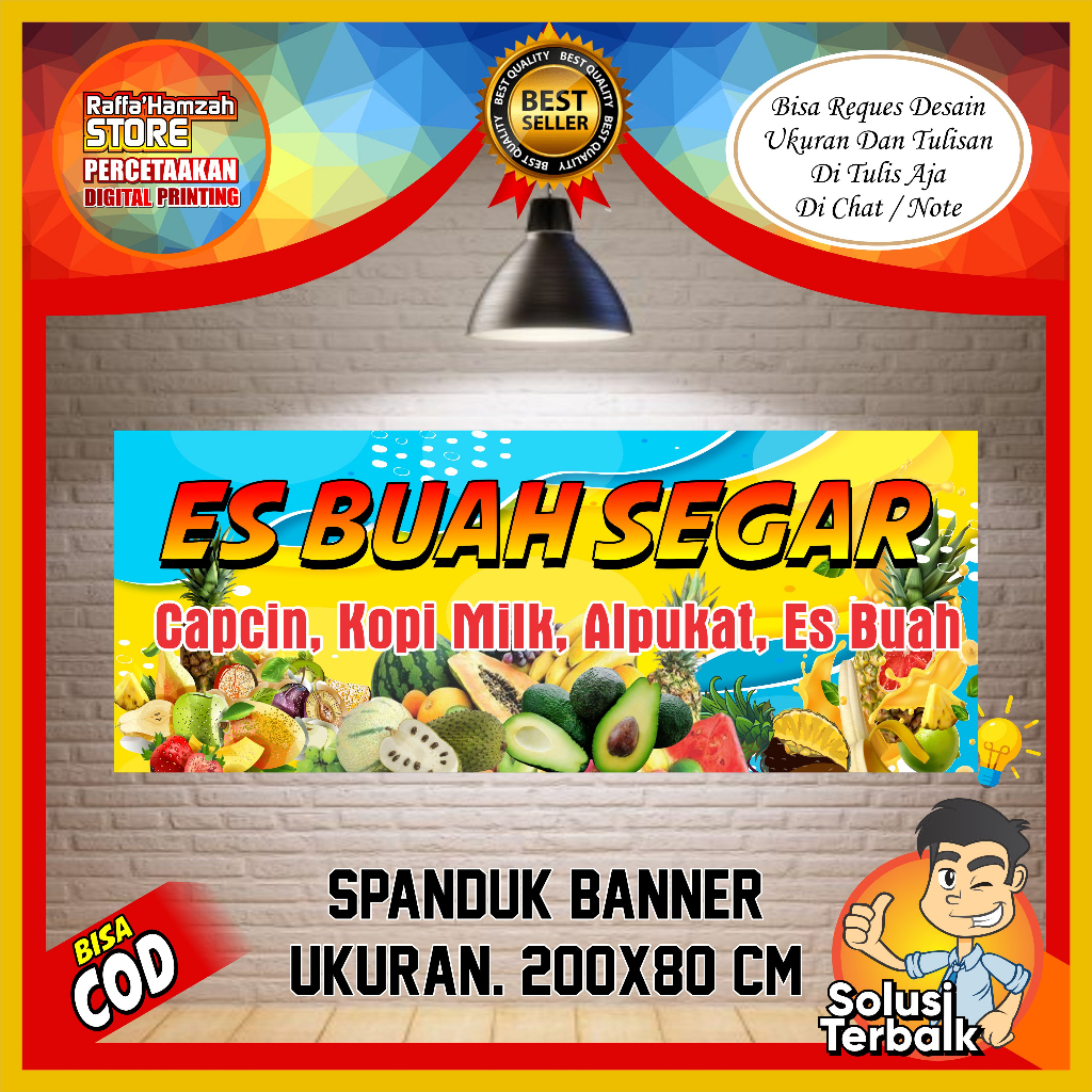 Jual Spanduk, Banner Es Buah Segar / Spanduk Es Buah Segar Ukuran ...