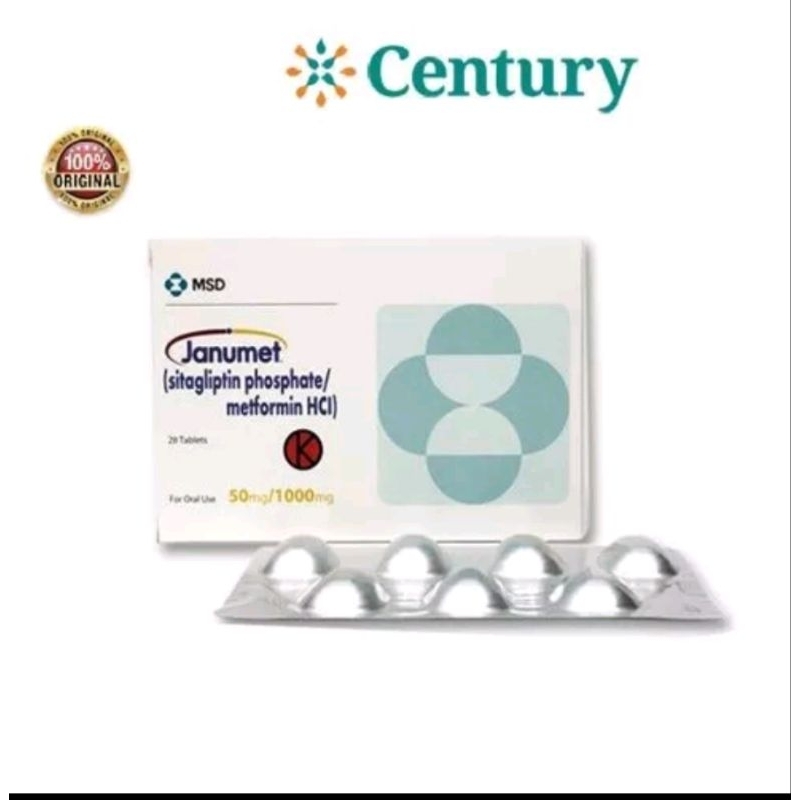 Jual JANUMET 50 /1000 MG 1 1STRIP ISI 7 TABLET / SITAGLIPTIN 50 MG ...