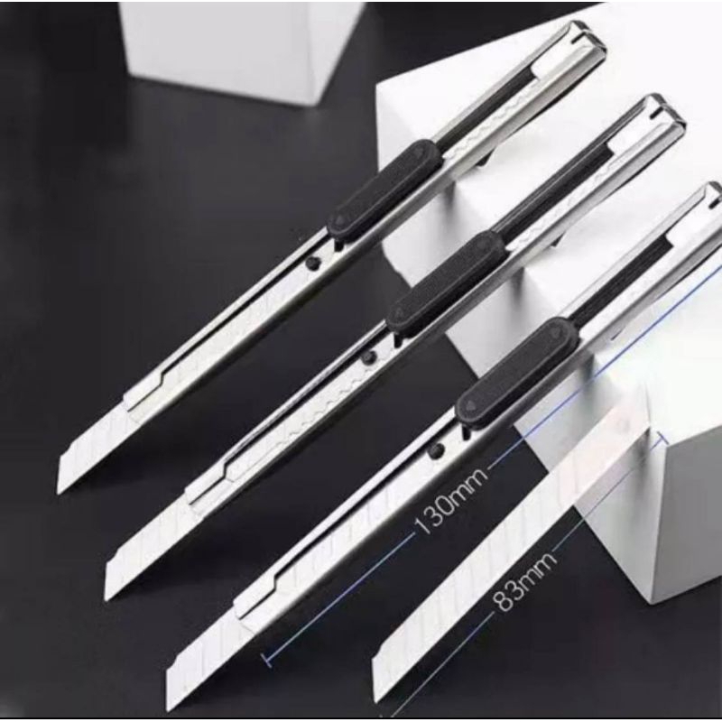 Jual Pisau Cutter Mini Stainless 12,5 cm / Cutter Kecil Stainless ...