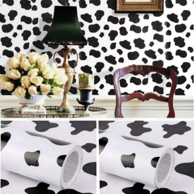 Jual Wallpaper Dinding WALLPAPER STICKER DINDING Motif Kulit Sapi Hitam ...