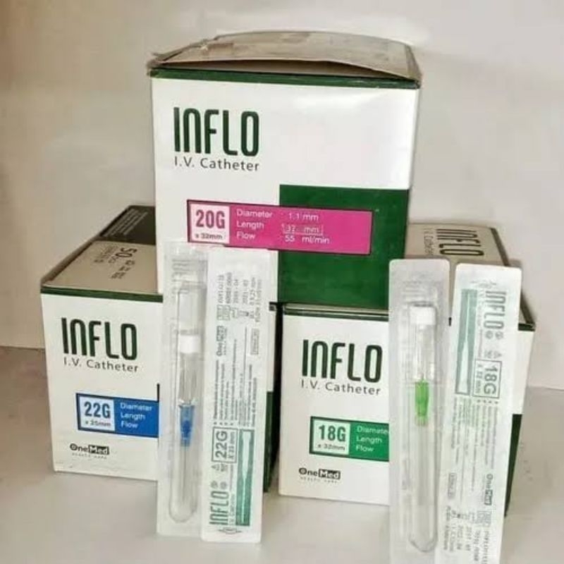 Jual Jarum Infus Inflo IV Catheter Plus Abbocath 20G 22G 24G Onemed ...