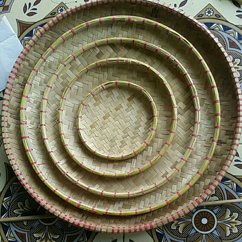 Jual TAMPAH bambu 20-25-30-40-45 CM piring bambu alas lalapan tatakan ...