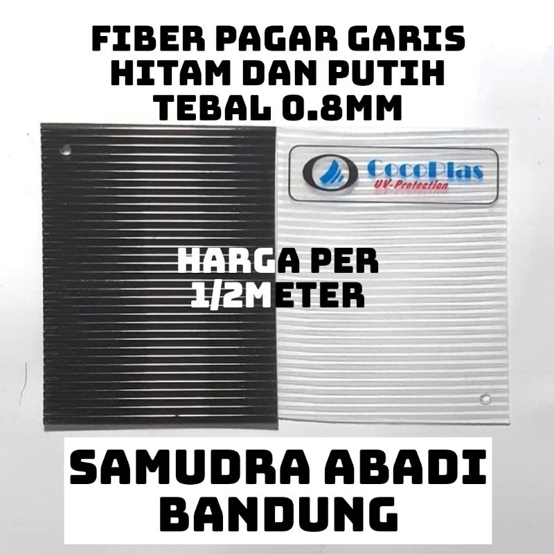 Jual Fiber Pagar Motif Garis Tebal 0.8mm Hitam dan Putih Ready Bandung ...