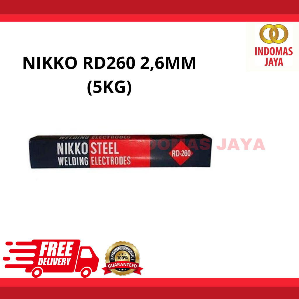 Jual kawat las listrik nikko 2.6 x 350 mm type rd 260 2,6MM kemasan 5 kg | Shopee Indonesia