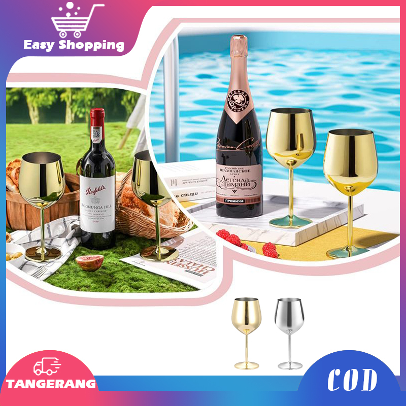 Jual 520ml Gelas Wine Goblet Stainless Red Wine Glass Goblet Stainless ...