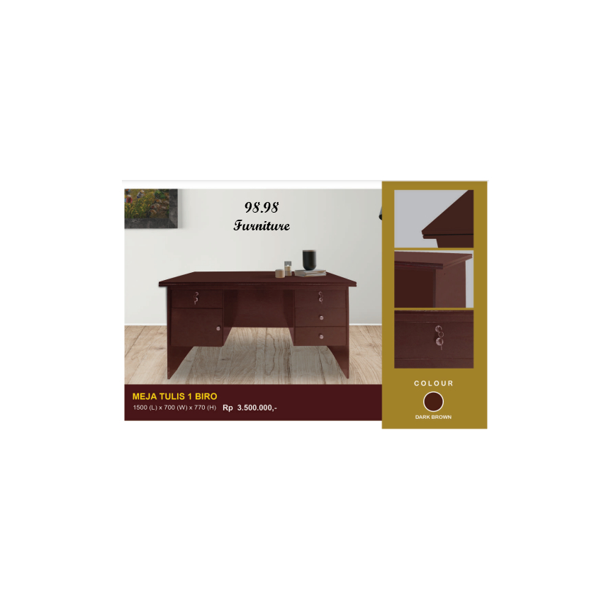 Jual DEVICE Meja Tulis 1 Biro/ Meja Kantor - Kayu Solid Full - Free ...