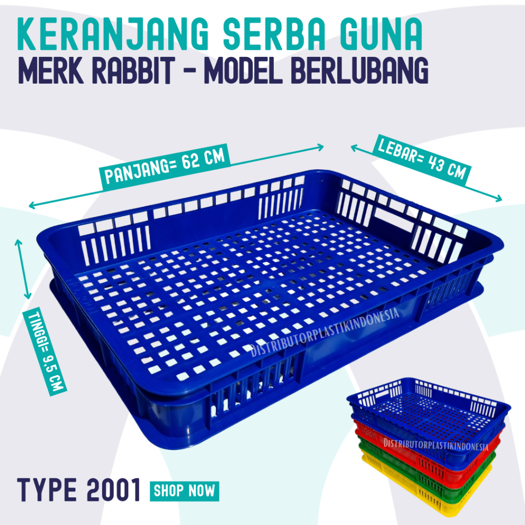 Jual Keranjang Plastik SERBAGUNA Merk Rabbit model-2001 | BOX CONTAINER ...