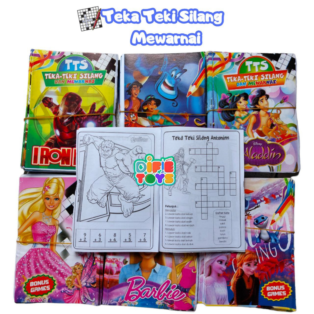 Jual 20Pcs TTS TEKA TEKI SILANG Mewarnai ukuran kecil untuk anak anak ...