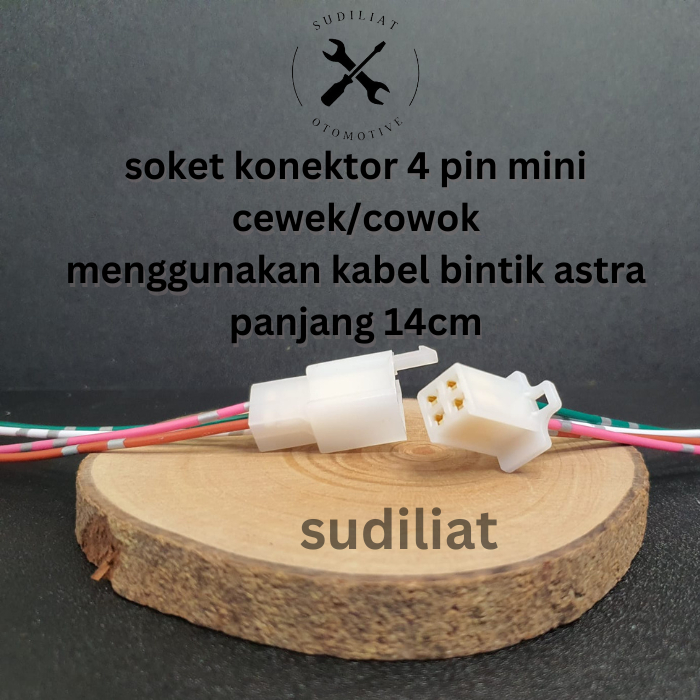 Jual SOKET / SOCKET SAMBUNG KABEL 4 PIN KECIL / MINI + KABEL BINTIK ...