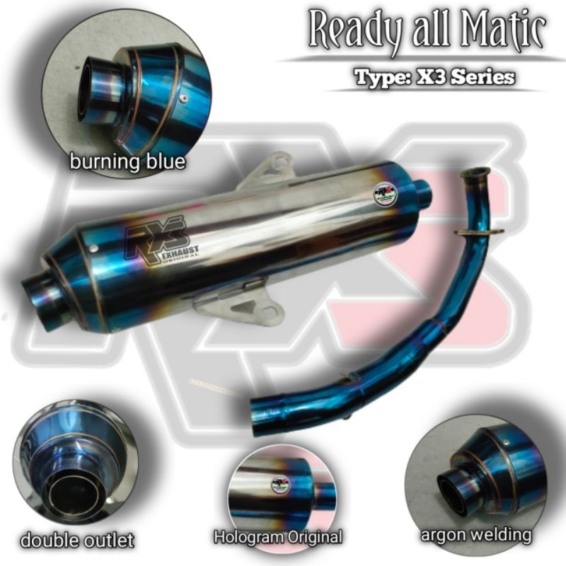 Jual knalpot standar racing Aerox Nmax Pcx Vario Pcx Scoopy Mio all matic original RX3 EXHAUST ...