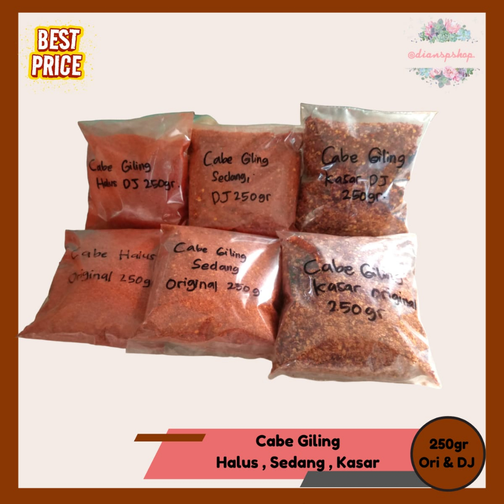 Jual Cabe Giling 250gr Untuk Aneka Makanan Kuah dan Kering Berbagai ...