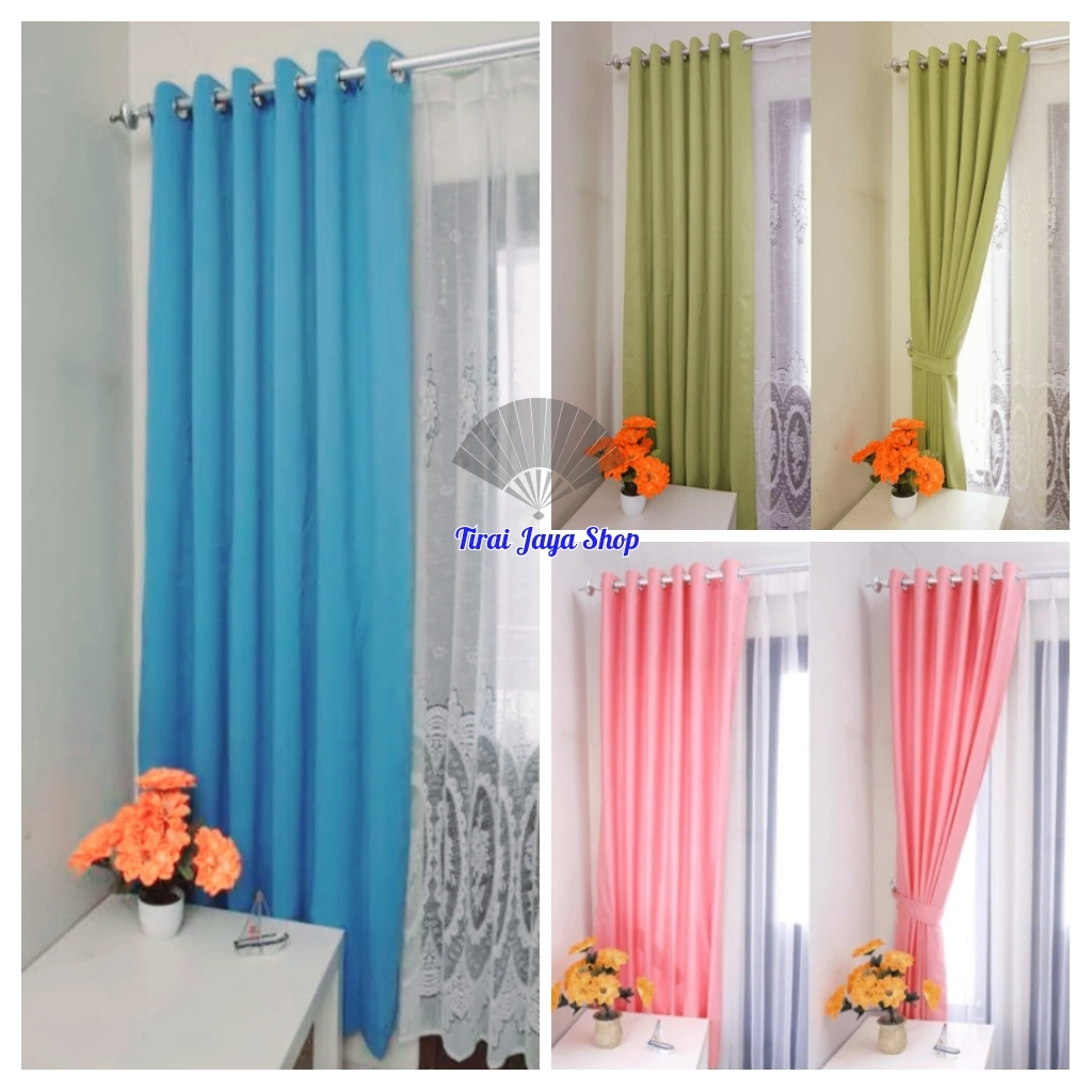 Jual Gorden Warna Gorden Jendela Elegan Minimalis Ring 12 Lubang ...
