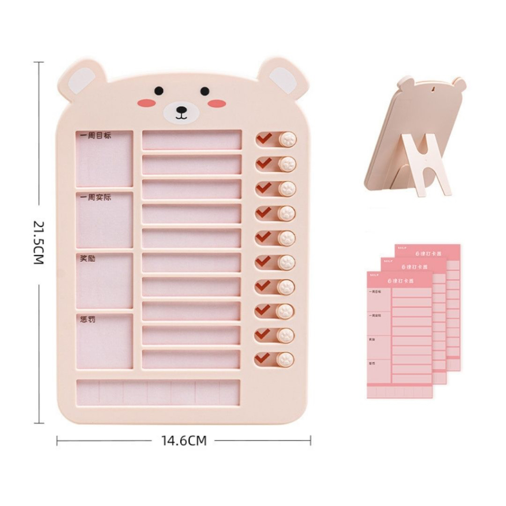 Jual Cute Bear Aestethic Memo Planning Board / Daily Task Checklist ...