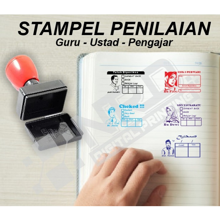 Jual PERLENGKAPAN STEMPEL KOREKSI, PENILAIAN, EMOJI CUSTOM, GOOD JOB ...
