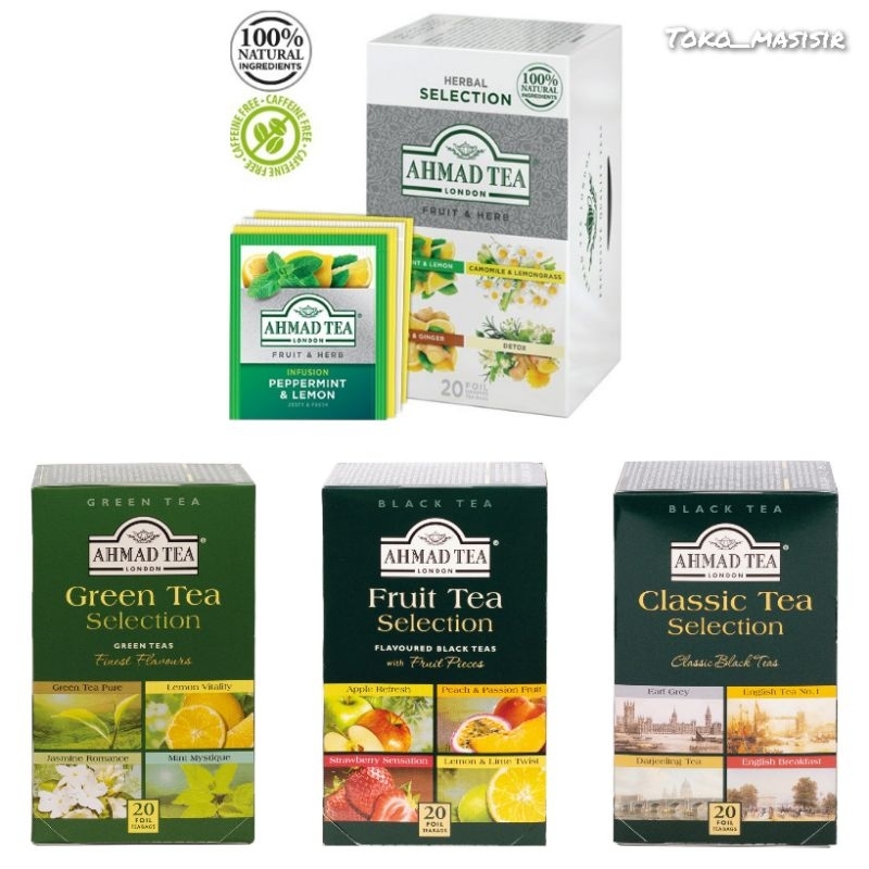 Jual Ahmad Tea Selection - Fruits, Herbs, Classic, green tea, mix 20 ...